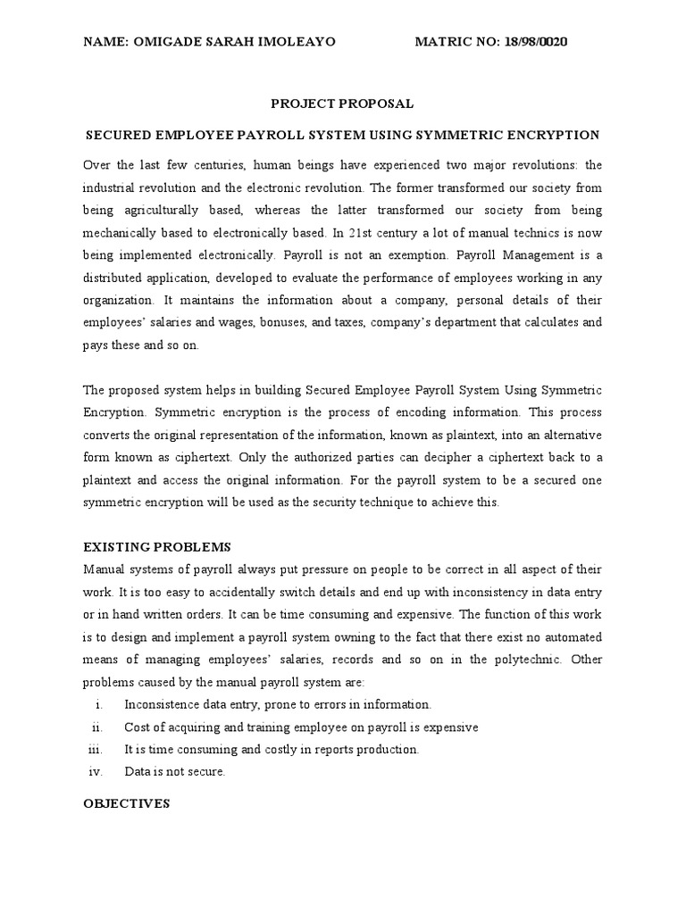 Securing Payroll Systems: A Proposal for Developing an Encrypted Employee Payroll System | PDF ...