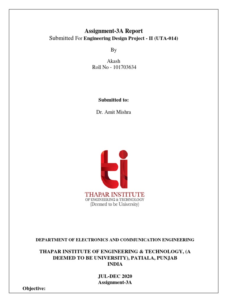 Submitted: Assignment-3A Report | PDF | Operational Amplifier | Amplifier