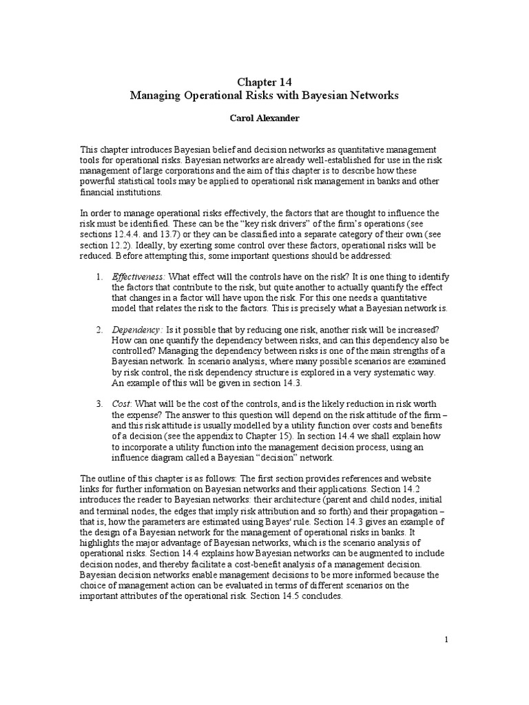Managing Operational Risks With Bayesian Networks | PDF | Bayesian ...