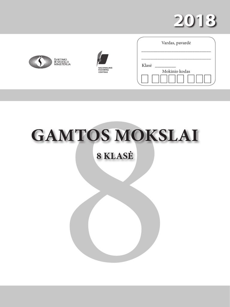 7586 Gamtos Mokslai ST2018 8kl PDF | PDF