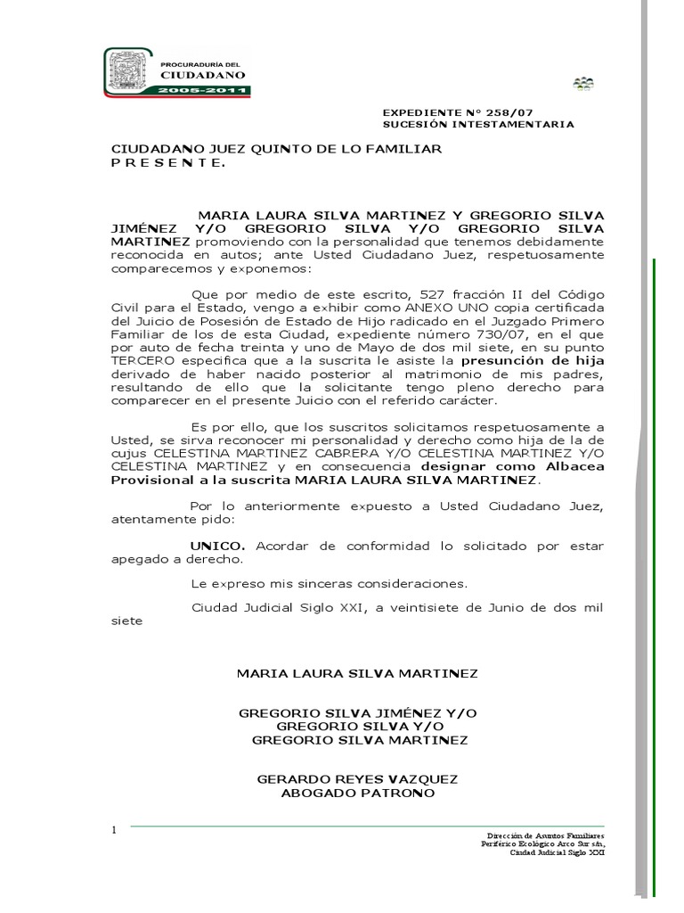 Formato Nombrar Albacea PROVISIONAL 1 | PDF