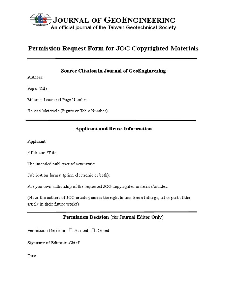 Copyright Permission Form | PDF