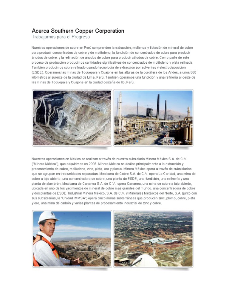 Acerca Southern Copper Corporation | PDF | Cobre | Entorno natural