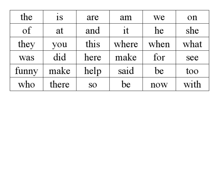 LEVEL 2 Basic Sight Words | PDF
