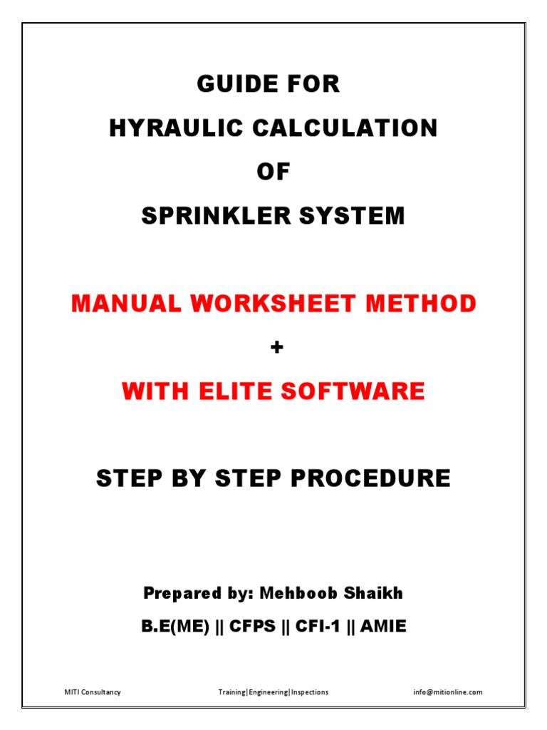Guide For Hydraulic Calculation of Sprinkler System PDF | PDF | Fire ...