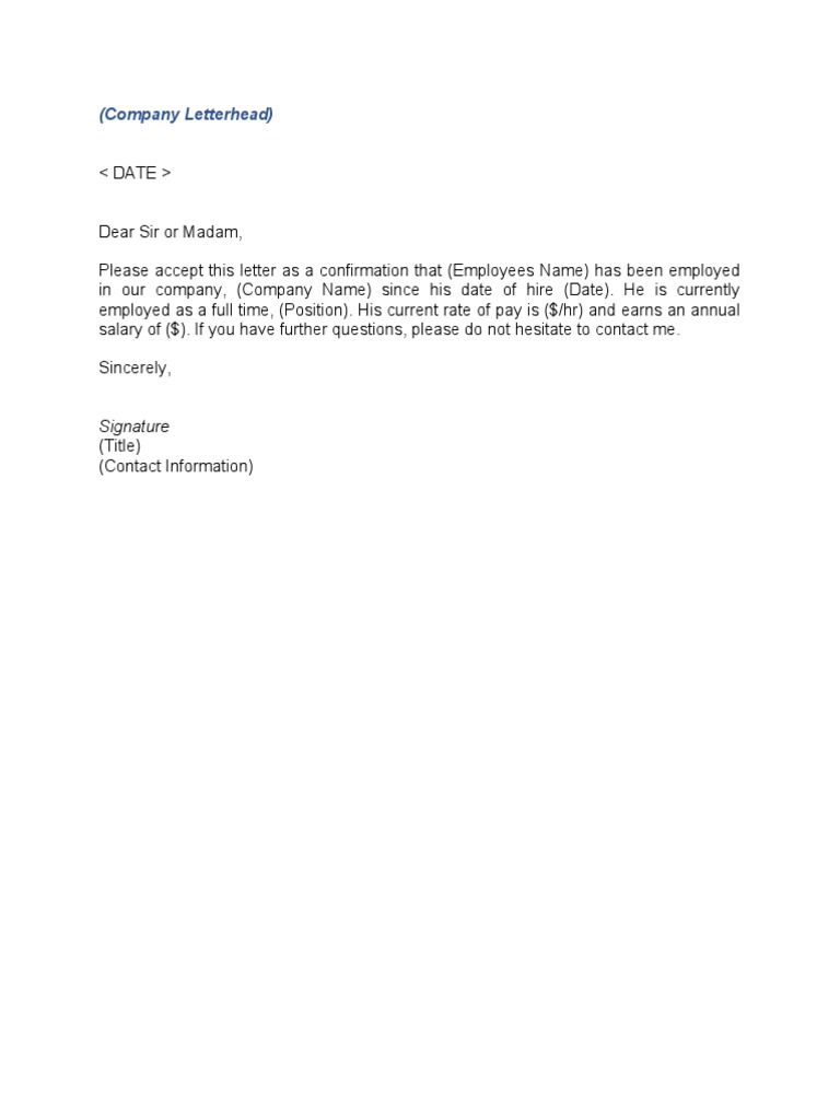 ABC Company Sample Letter | PDF