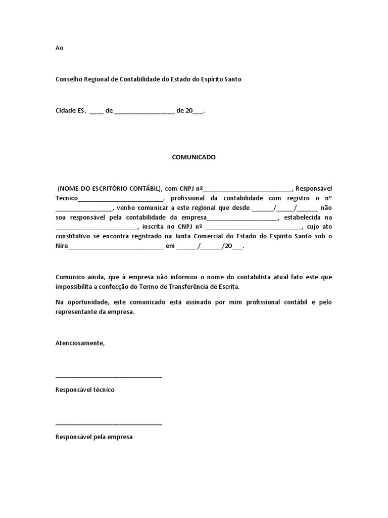 Modelo de Comunicado Formal Ao Cliente | PDF