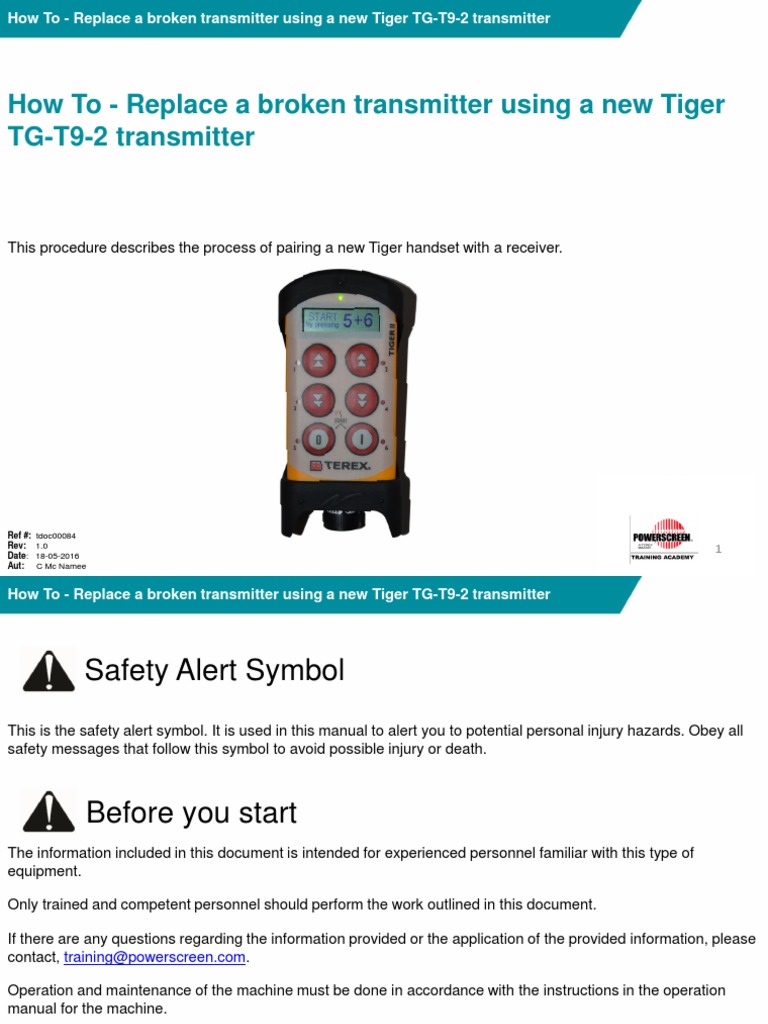 How To - Replace A Broken Transmitter Using A New Tiger TG-T9-2 ...