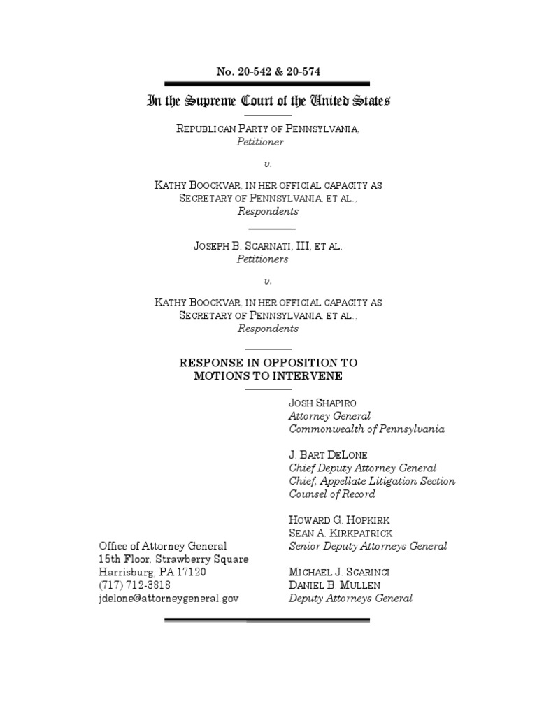 Response To Motion To Intervene V.final | PDF | Intervention (Law ...