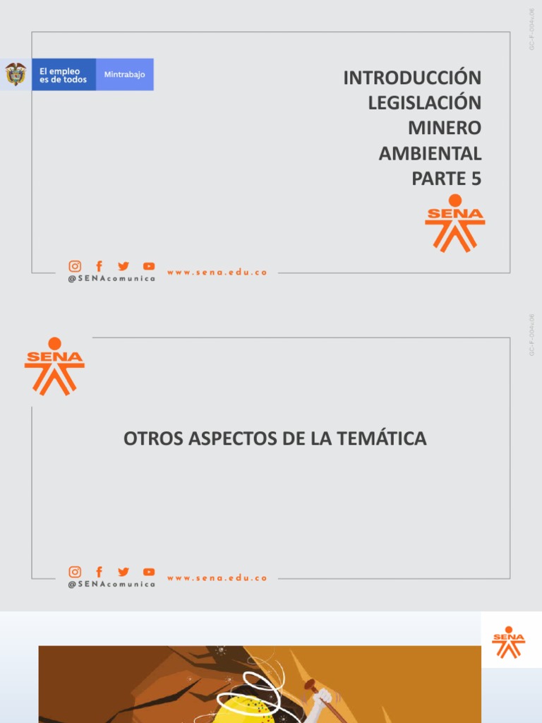 5.introducción Legislación Minera y Ambiental | PDF | Minería | Evaluación de impacto ambiental