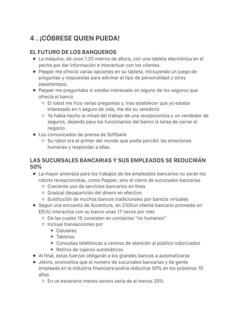 Resumen Cap 4 - ¡Cóbrese Quien Pueda! | PDF | Bancos | Efectivo