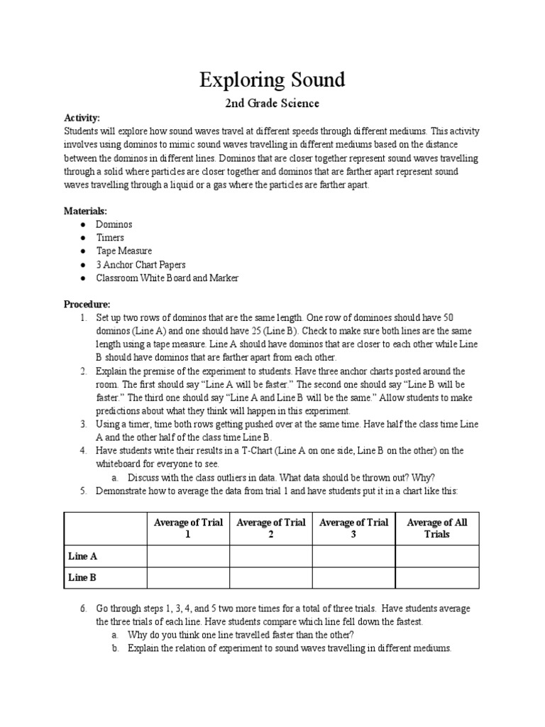 Sound Waves for 2nd Graders | PDF | Sound | Waves