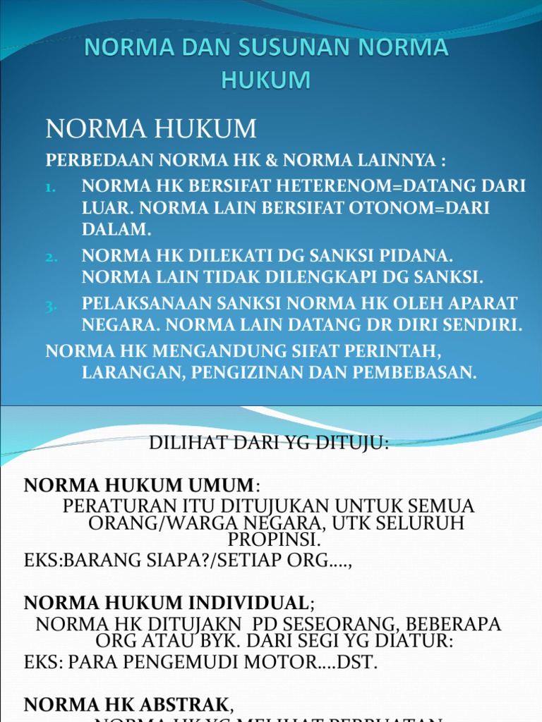 Norma Dan Susunan Norma Hukum | PDF