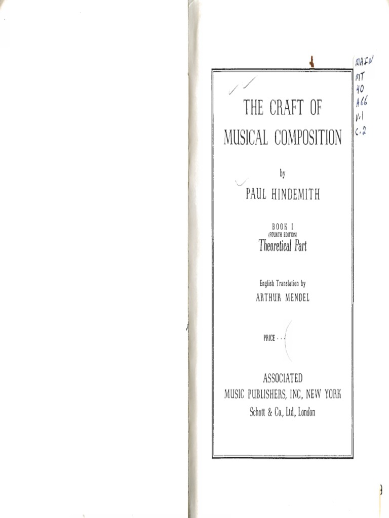 Music Theory - Hindemith, Paul - The Craft of Musical Composition PDF | PDF