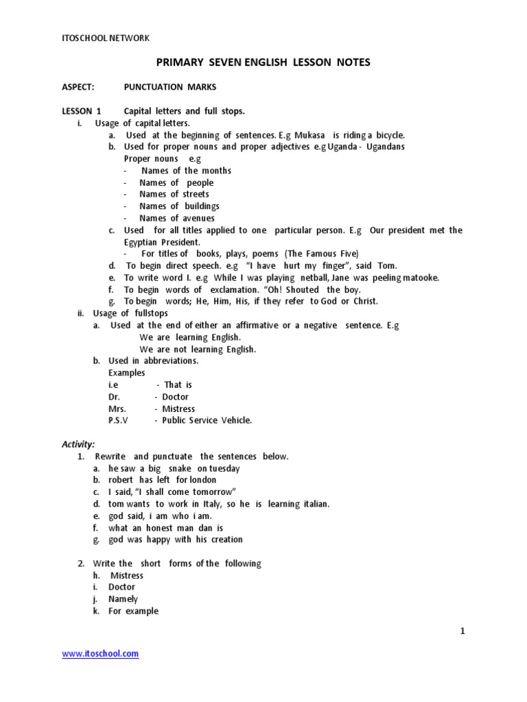 p7 English Lesson Notes | PDF | Grammatical Gender | Pronoun