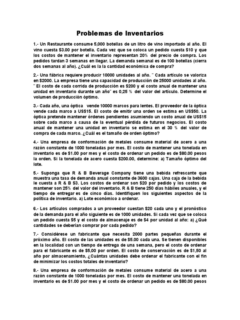 Tarea 1 Problemas de Inventarios Ago-Dic-20202 | PDF | Inventario ...