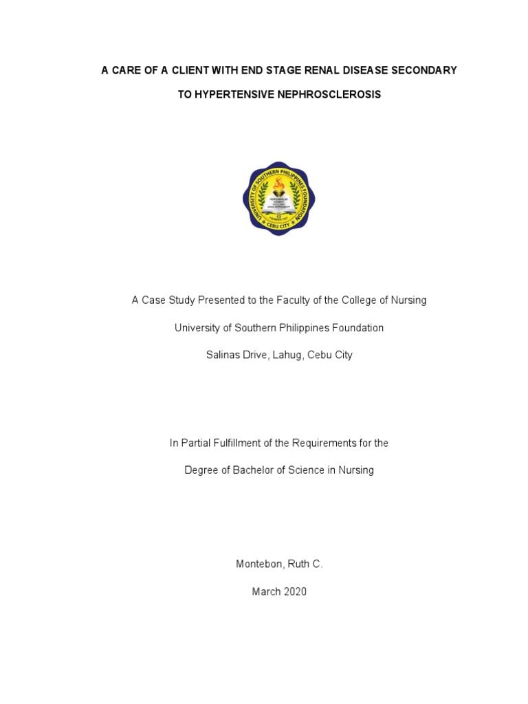 A. Case Study Thesis-Front Page (Revised) | PDF | Nursing | Kidney