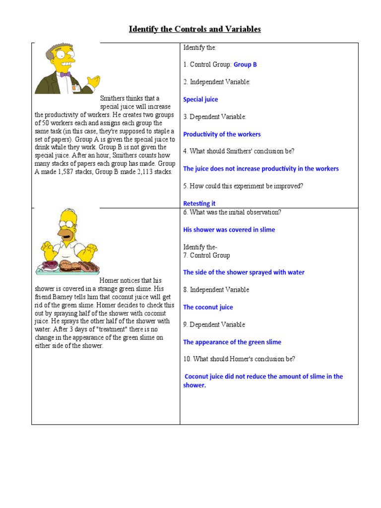 Identify The Controls and Variables | PDF | Experiment | Dependent And Independent Variables