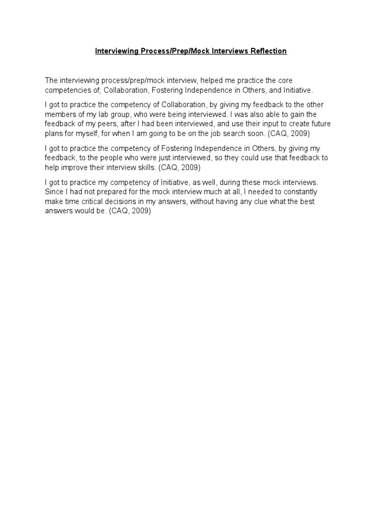 Interview Reflection | PDF