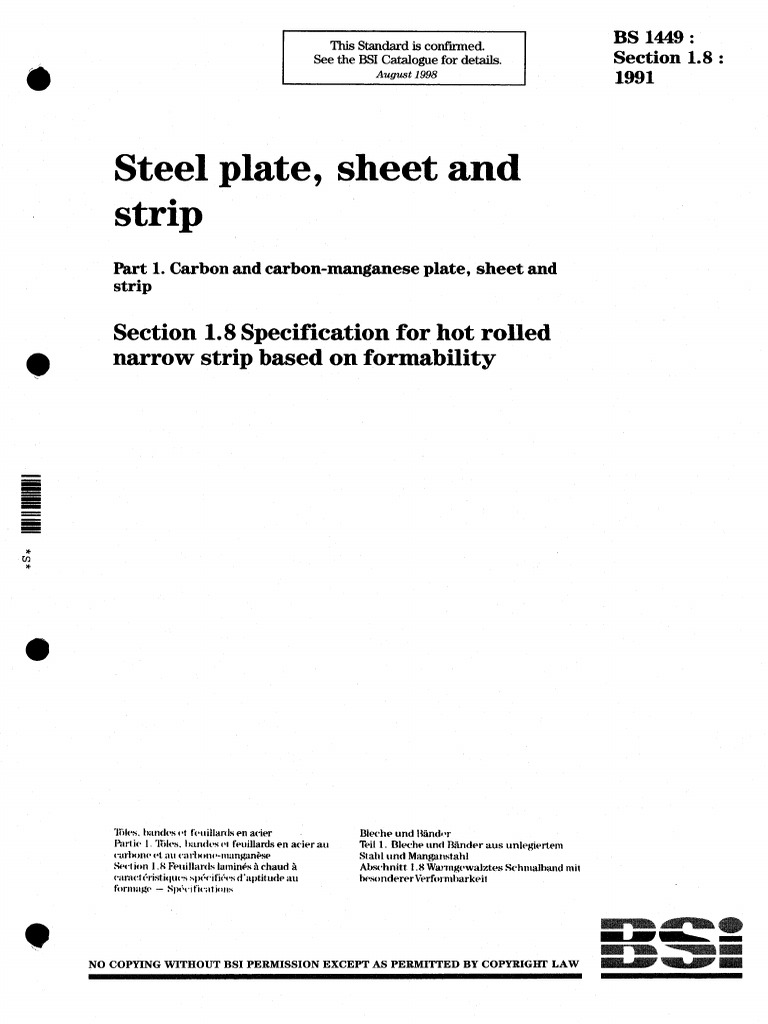 BS 1449 Section 1.8 | PDF