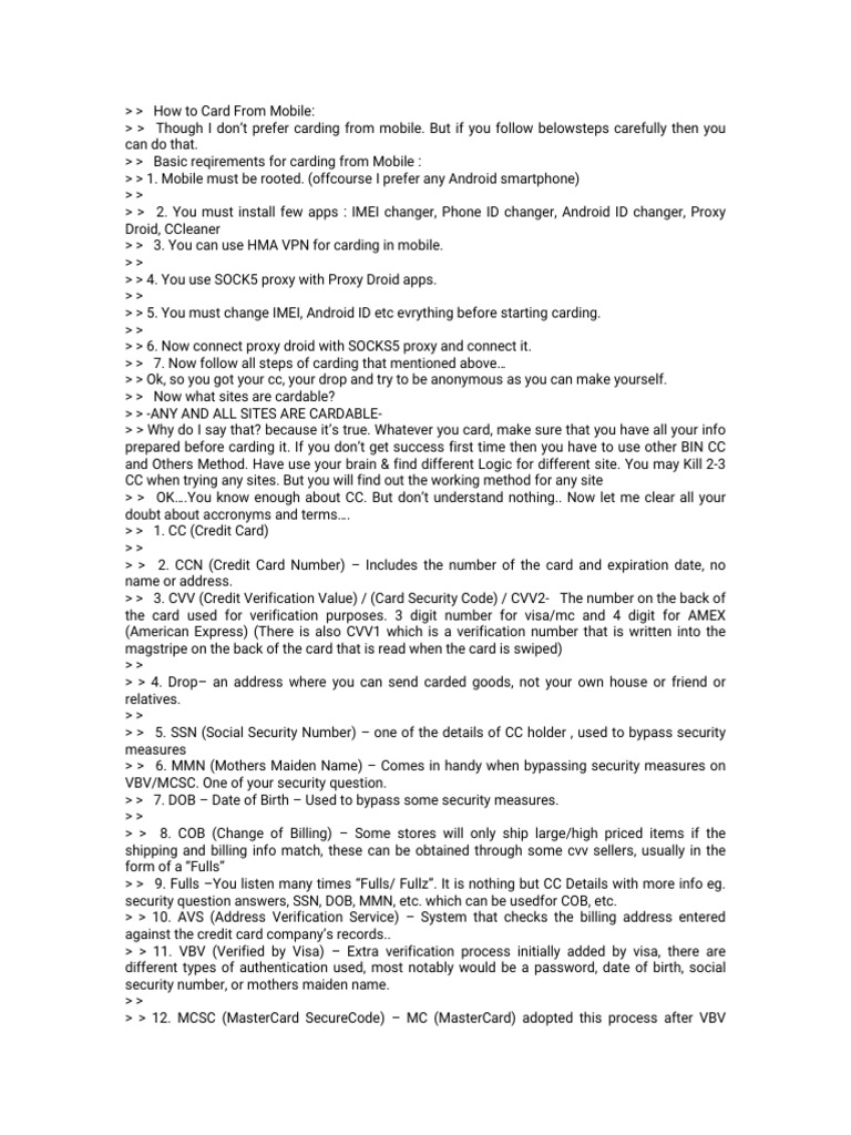 How To Card Carding PDF | PDF