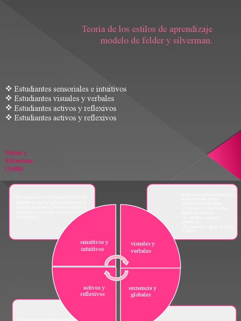 Diapositiva Teoría de Los Estilos de Aprendizaje Felder y Silverman ...