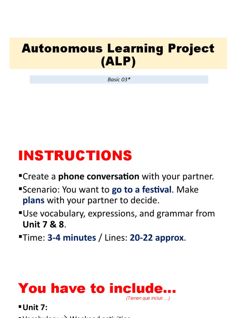 Autonomous Learning Project (ALP) : Basic 03 | PDF | Human Communication | Cognition