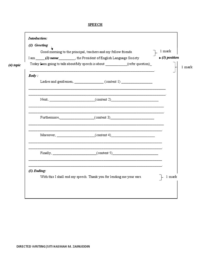 Speech Writing Guide for Students | PDF