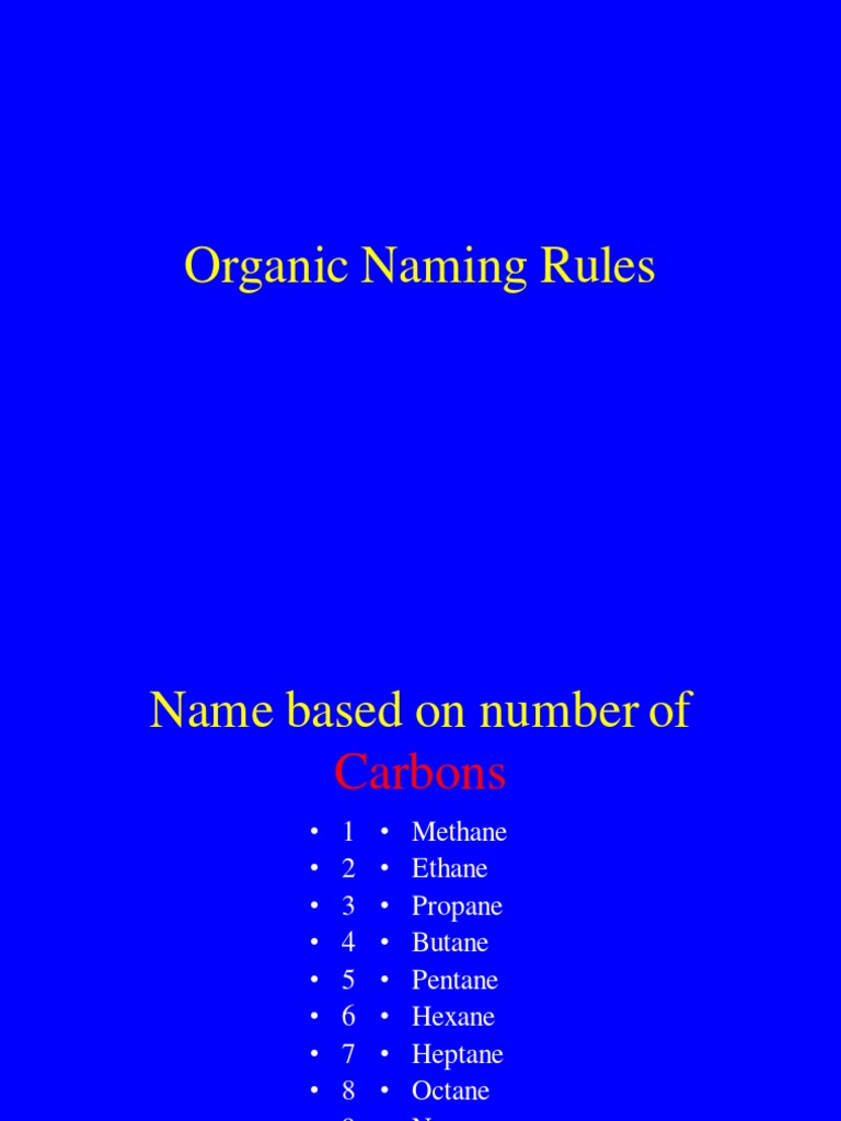 Organic Naming Rules | PDF | Ester | Carboxylic Acid