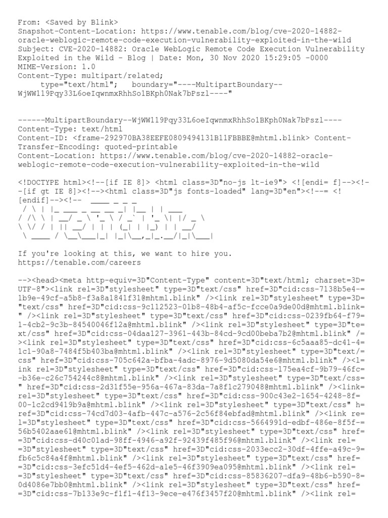 Oracle WebLogic RCE Vulnerability | PDF | Internet Architecture ...