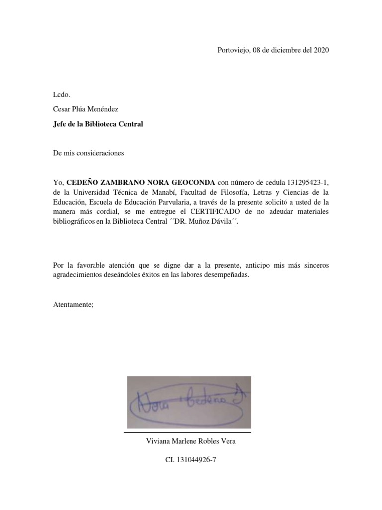 Oficio de No Adeudar | PDF