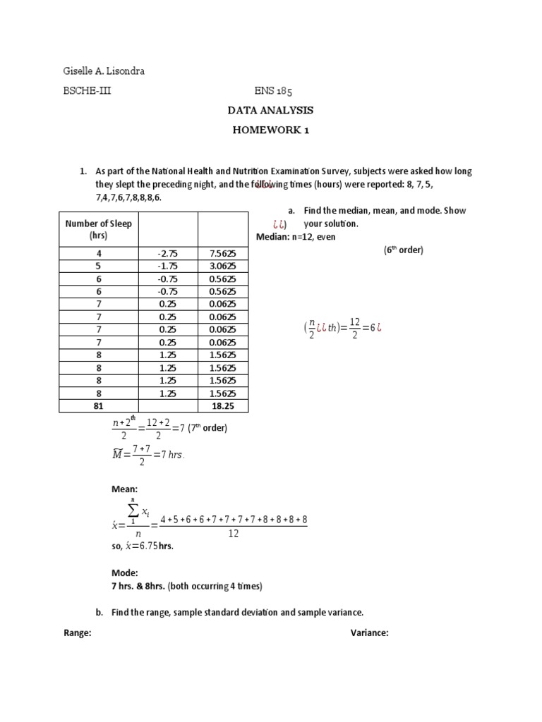 Data Analysis Homework 1 | PDF | Mode (Statistics) | Medical Specialties