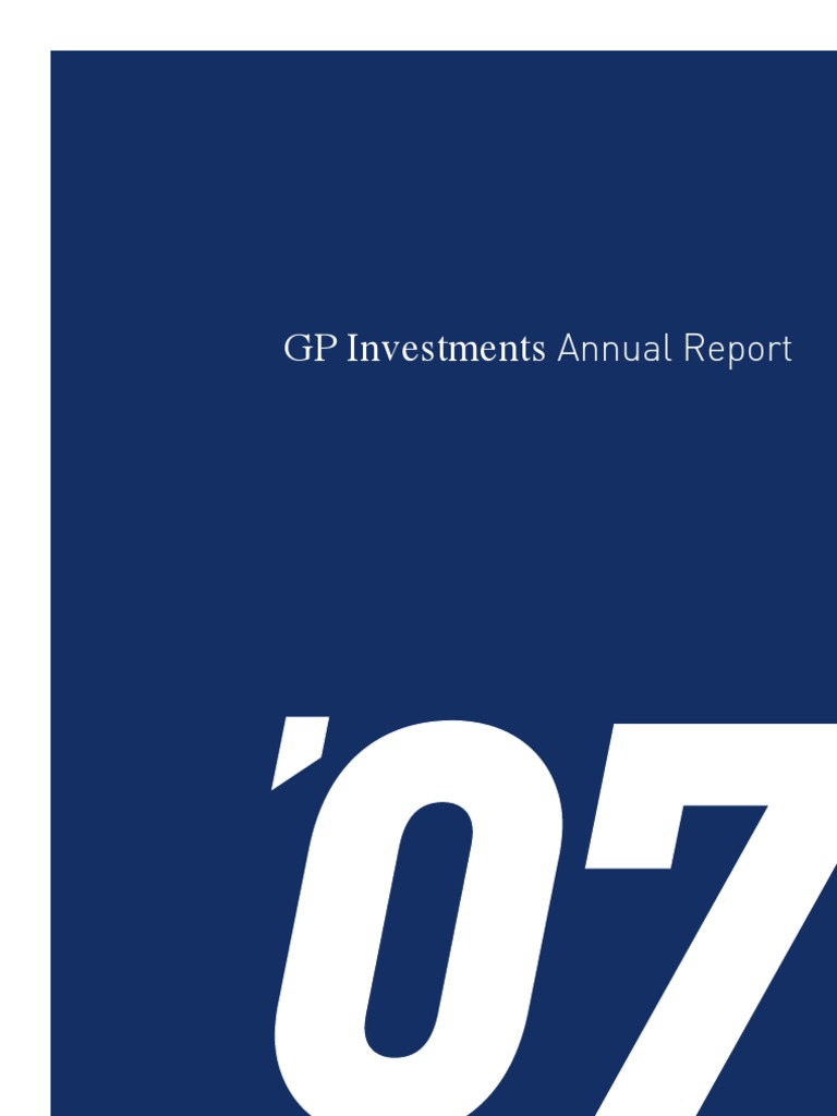 GP Investments: Annual Report | PDF | Private Equity | Equity (Finance)