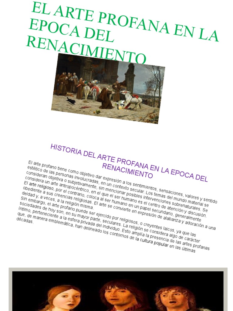 El Arte Profana en La Epoca Del Renacimiento | PDF | Religión y creencia
