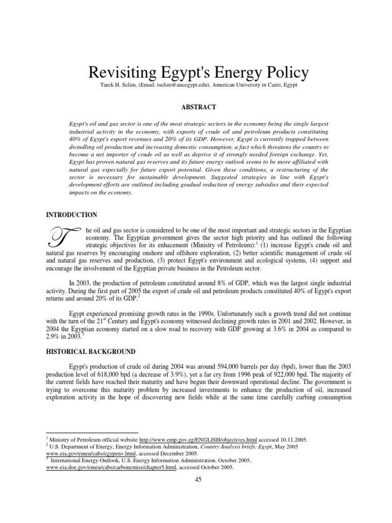 Revisiting Egypt's Energy Policy | PDF | Subsidy | Petroleum