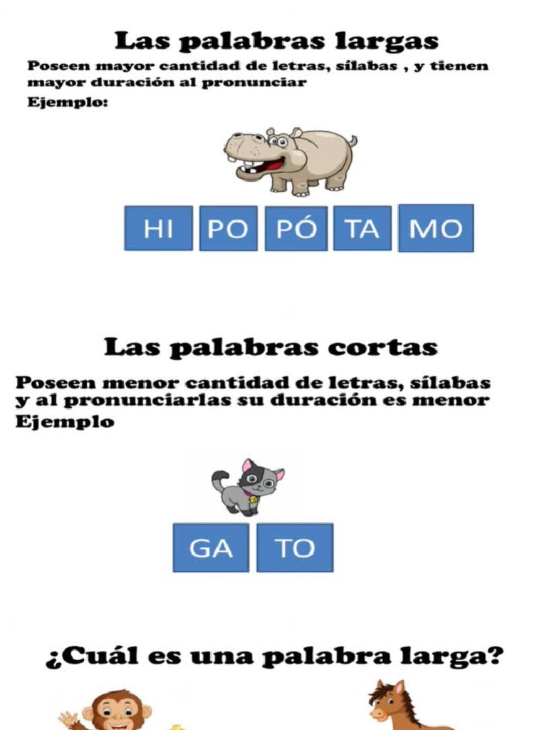 Palabras Largas y Cortas | PDF