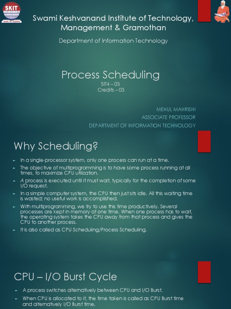Operating System - Process Scheduling | PDF | Scheduling (Computing) | Operations Research