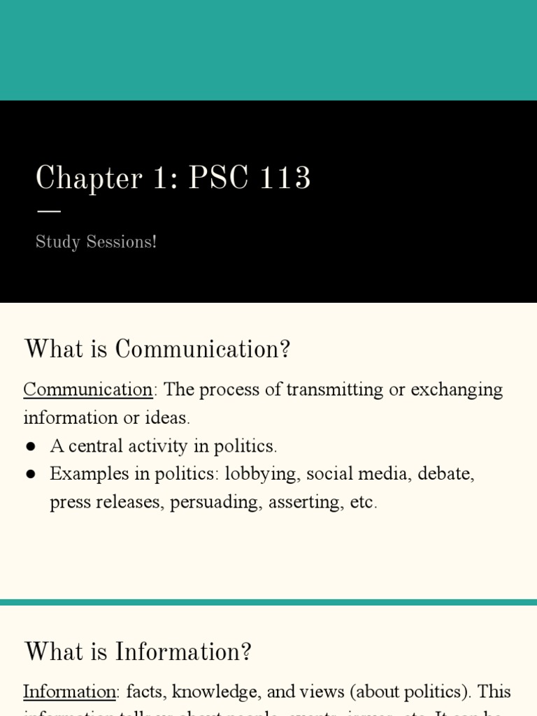 Chapter 1 PSC 113 - Study Sessions 1 | PDF | News | Mass Media