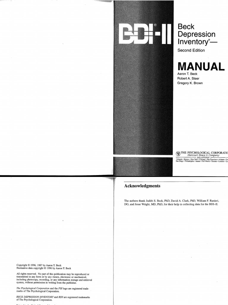 BDI II Manual PDF | PDF