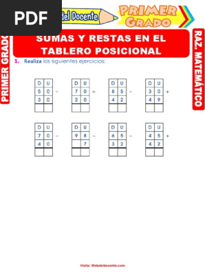 Hojas De Trabajo De Resta De Valor Posicional Enero Repaso De