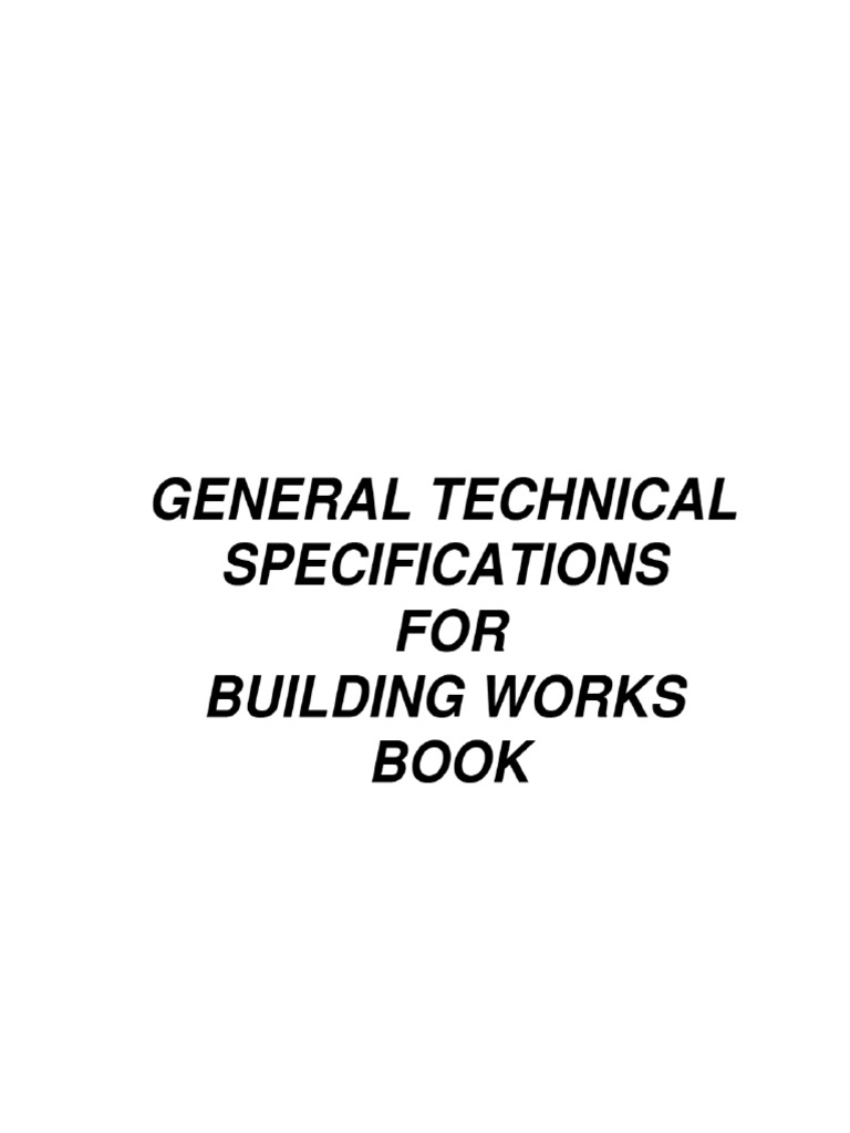 General Technical Specifications For Building Works PDF | PDF