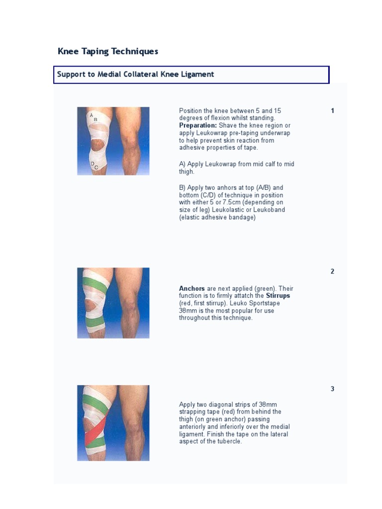 Knee Taping Techniques | PDF | Knee | Lower Limb Anatomy