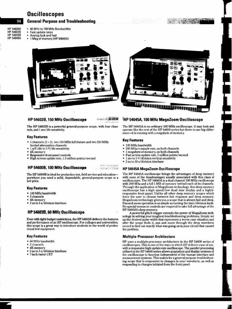 Agilent 54600B Oscilloscope Data Sheet | PDF | Computer Data Storage ...