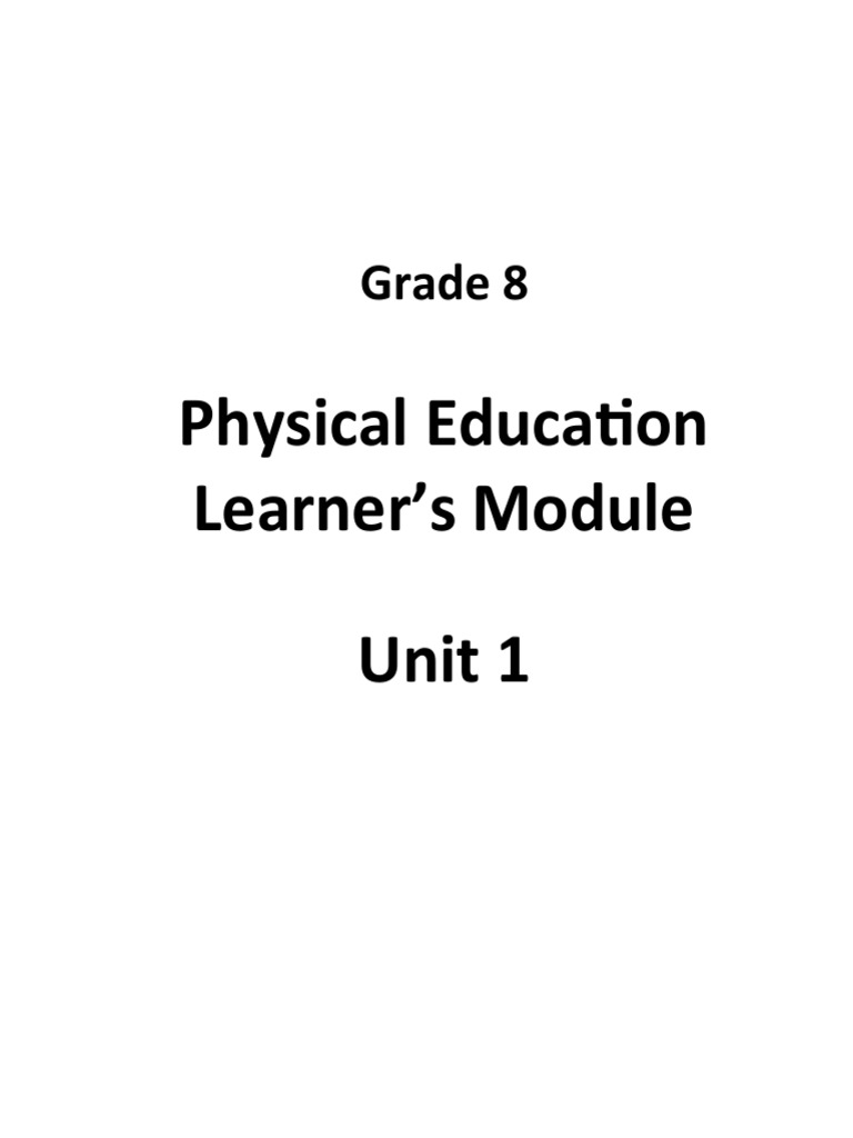 Physical Education Learner's Module Unit 1: Grade 8 | PDF | Body Mass ...