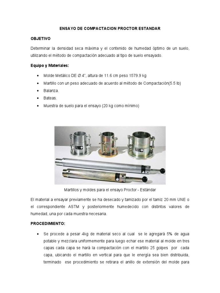 Ensayo de Compactacion Proctor | Naturaleza | Science