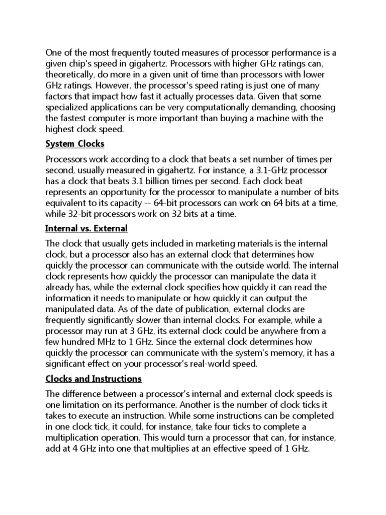 PROCESSOR | PDF | Central Processing Unit | Hertz