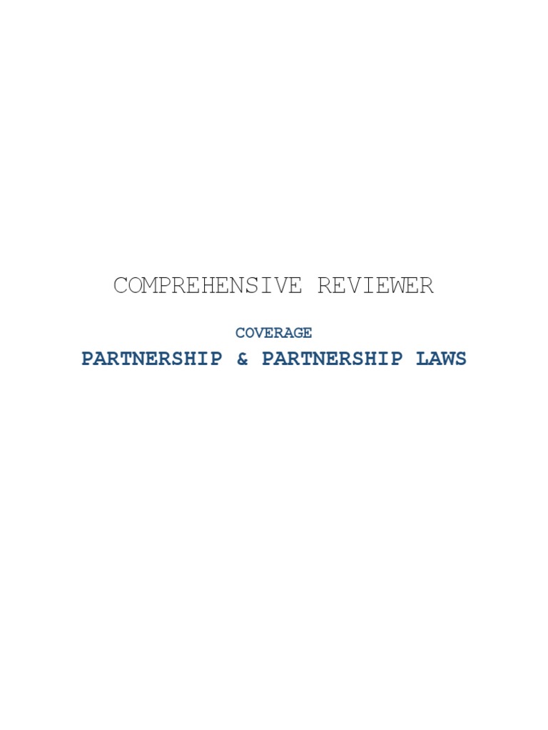 Comprehensive Reviewer Partnership | PDF | Limited Partnership ...