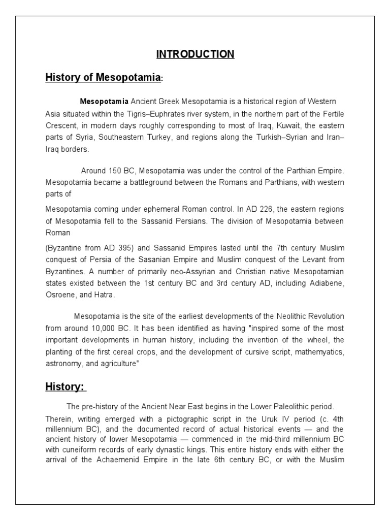 History of Mesopotamia:: Mesopotamia Ancient Greek Mesopotamia Is A ...