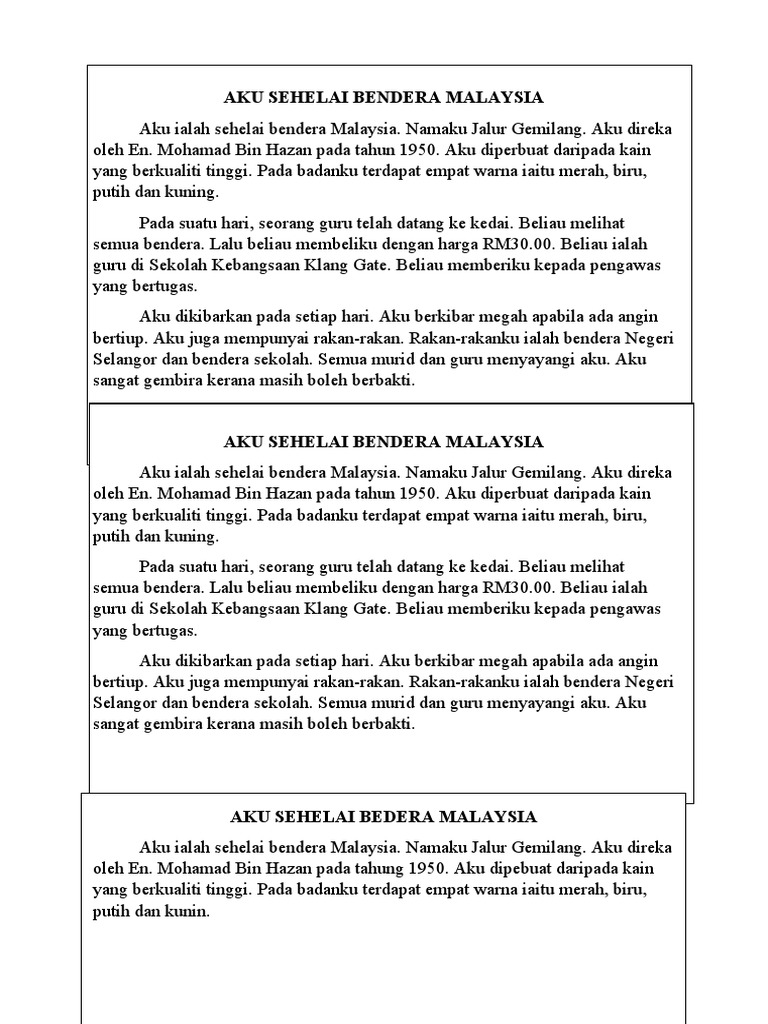 Aku Sehelai Bendera Malaysia | PDF