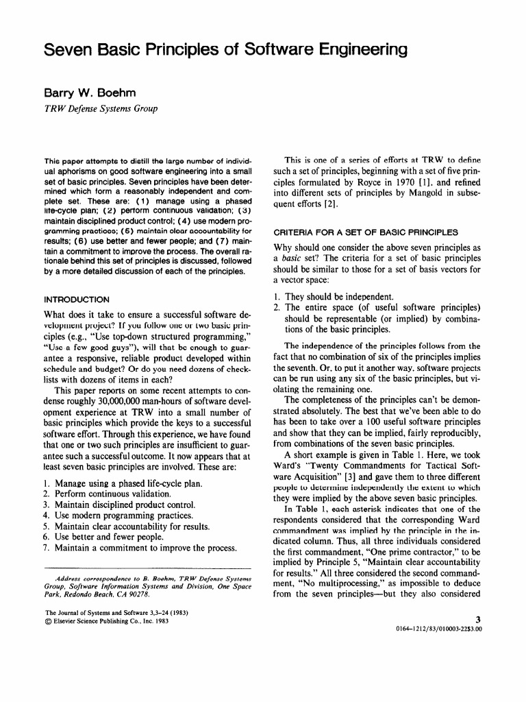 Seven Principles of Software Engineering | PDF | Software Testing ...